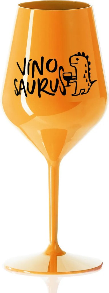 VÍNOSAURUS - oranžová nerozbitná sklenice na víno 470 ml