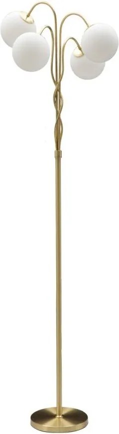 Bílá/ve zlaté barvě stojací lampa se skleněným stínidlem (výška 176 cm) Glamy – Mauro Ferretti