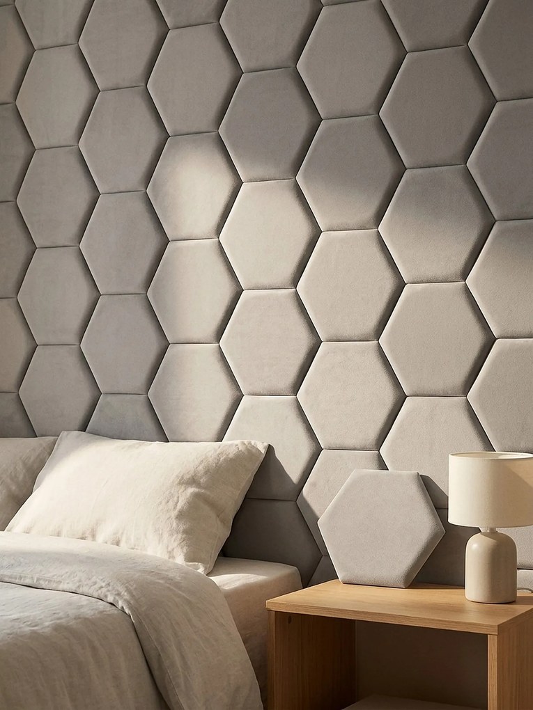 Sinsay - Čalouněné šestihranné stěnové panely 2 pack - šedá