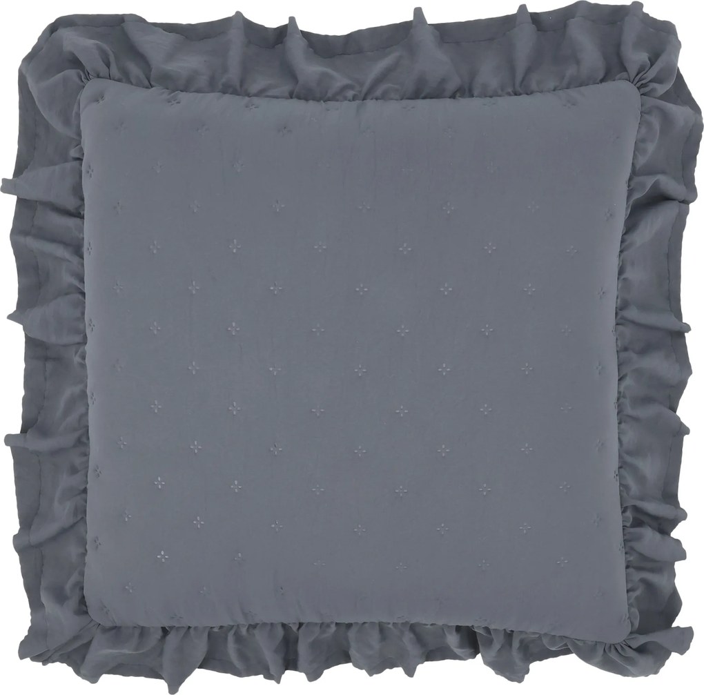Šedý povlak na polštář s volánkovým okrajem Aix Soft – 50*50 cm