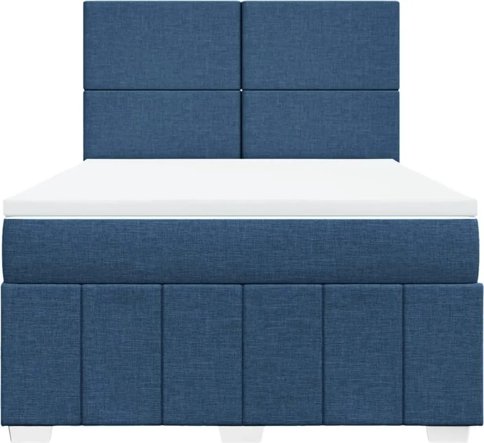 Box spring postel s matrací modrá 140x200 cm textil 3291690