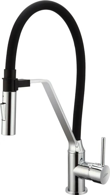 Invena Terra, kuchyňská baterie s elastickým ramenem, černá-chrom, INV-BZ-54-L04-D