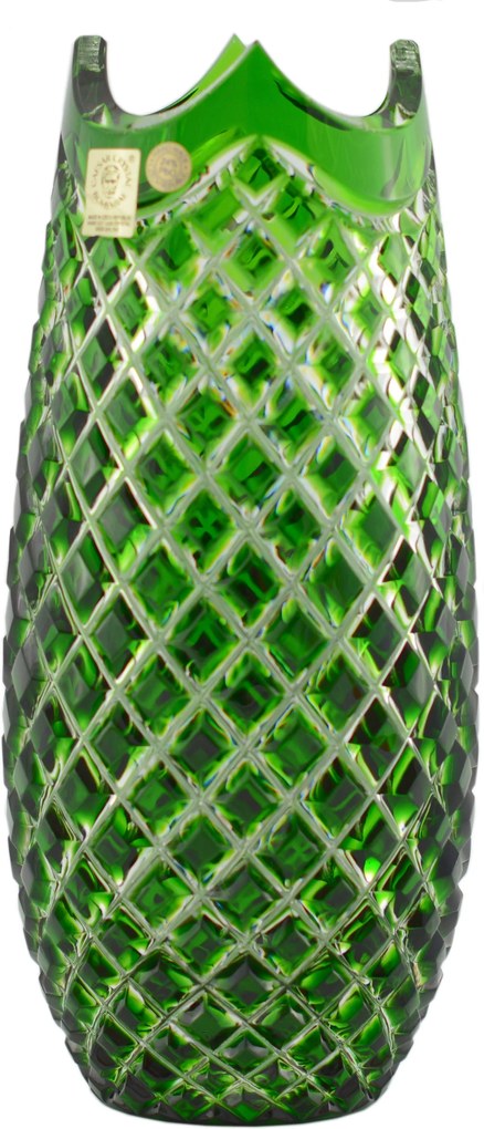 Váza Quadrus, barva zelená, výška 230 mm