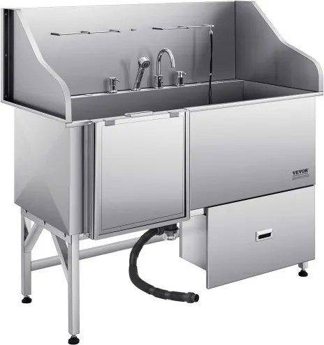 Mycí stanice pro psy 304 z nerezové oceli VEVOR – 1550 × 790 × 1470 mm