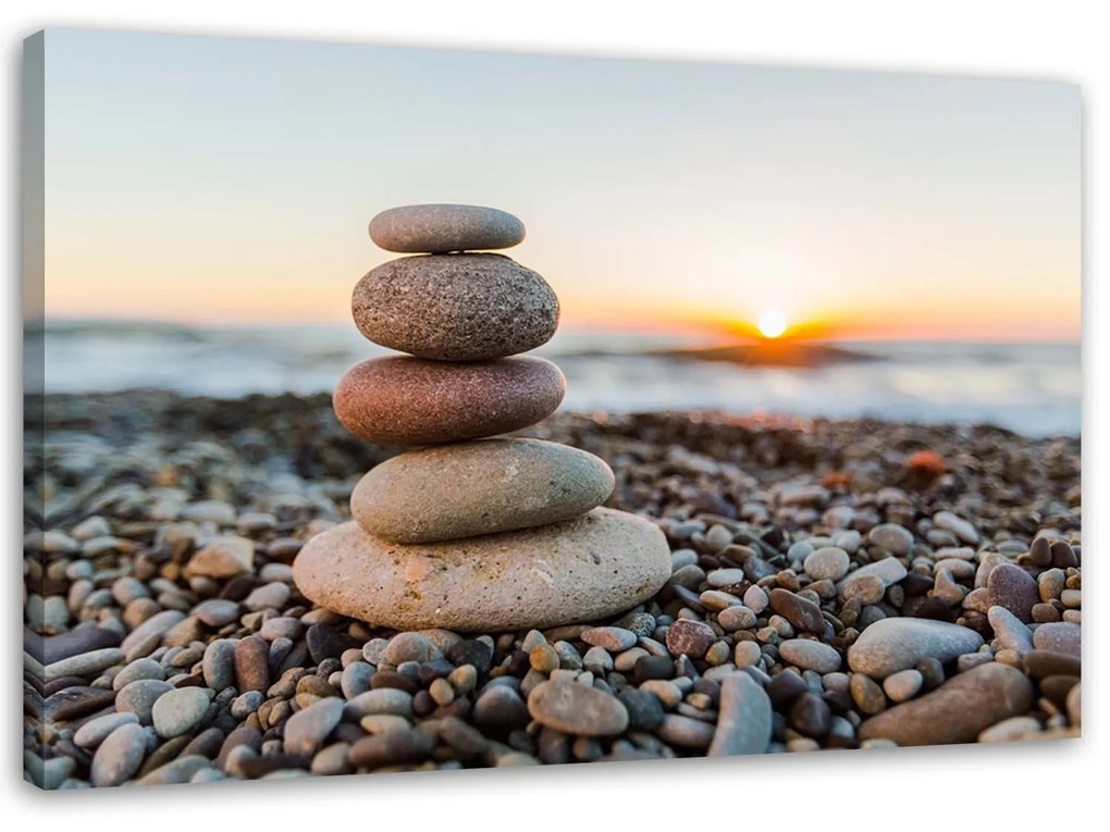 Gario Obraz na plátně Zenové kameny na pláži Rozměry: 60 x 40 cm