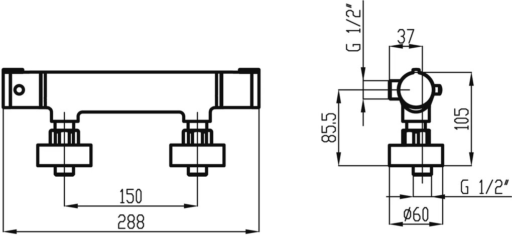 Novaservis Novaservis, Sprchová termostatická baterie Metalia 54, chrom, 54960-0