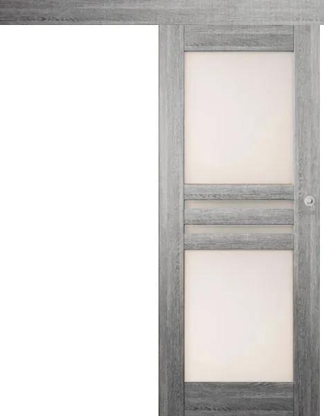 posuvné interiérové dveře na stěnu vasco doors MADERA model 6 Průchozí rozměr: 70 x 197 cm, Orientace dveří: Levé dveře, Dekor: Dub rustikální