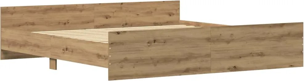 Rám postele Artisanový dub 203 x 203 x 50 cm Kompozitní dřevo 3329304