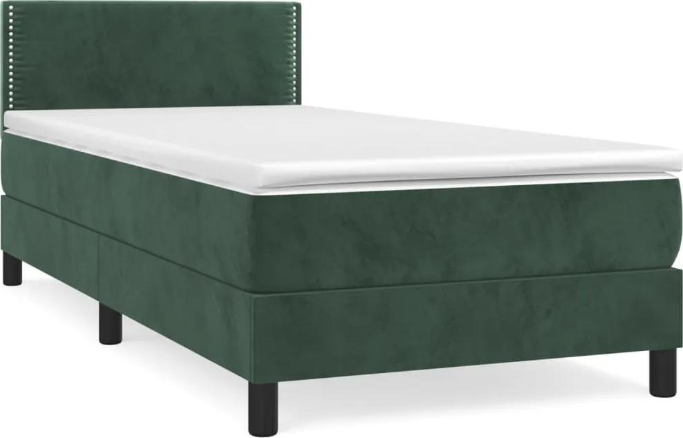vidaXL Box spring postel s matrací 80 x 200 cm samet [3141212] Barva: Tmavě moddrá