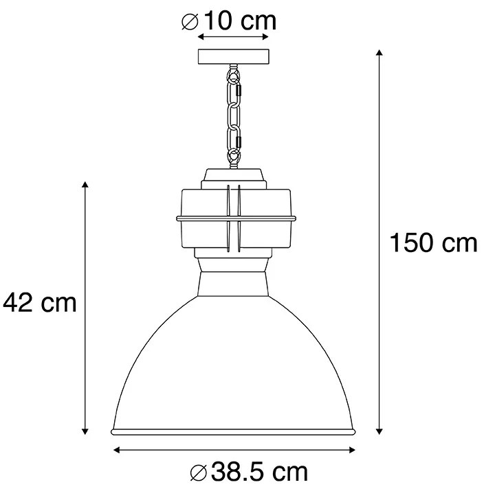 Chytré průmyslové závěsné svítidlo černé vč. A60 WiFi 38,5 cm - Sicko