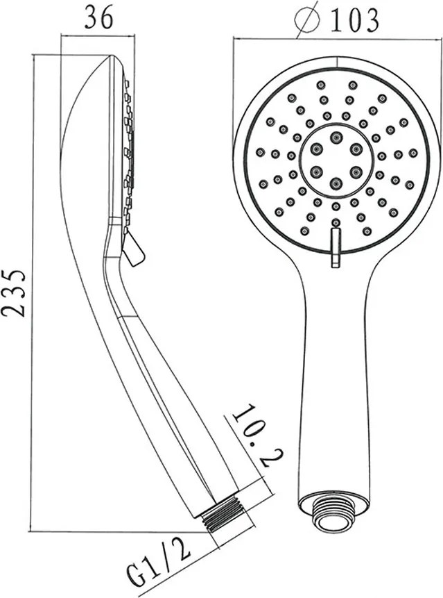 Mereo Mereo, Ruční sprcha třípolohová O 10cm, CB565H