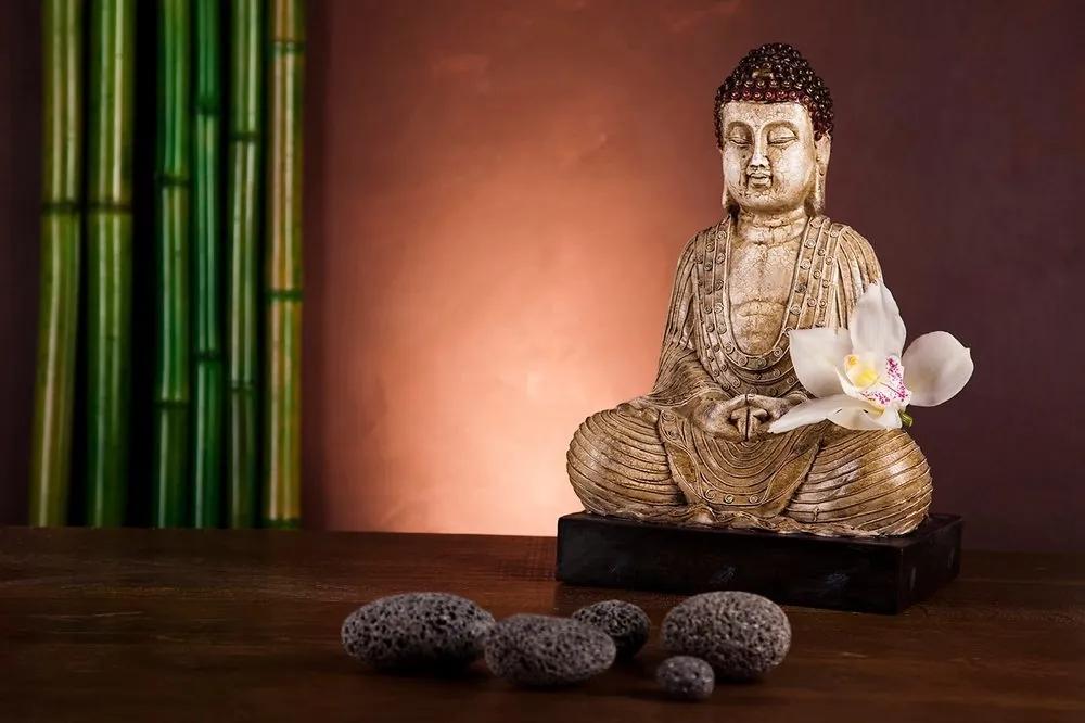 Samolepící fototapeta meditující Buddha - 150x100 cm