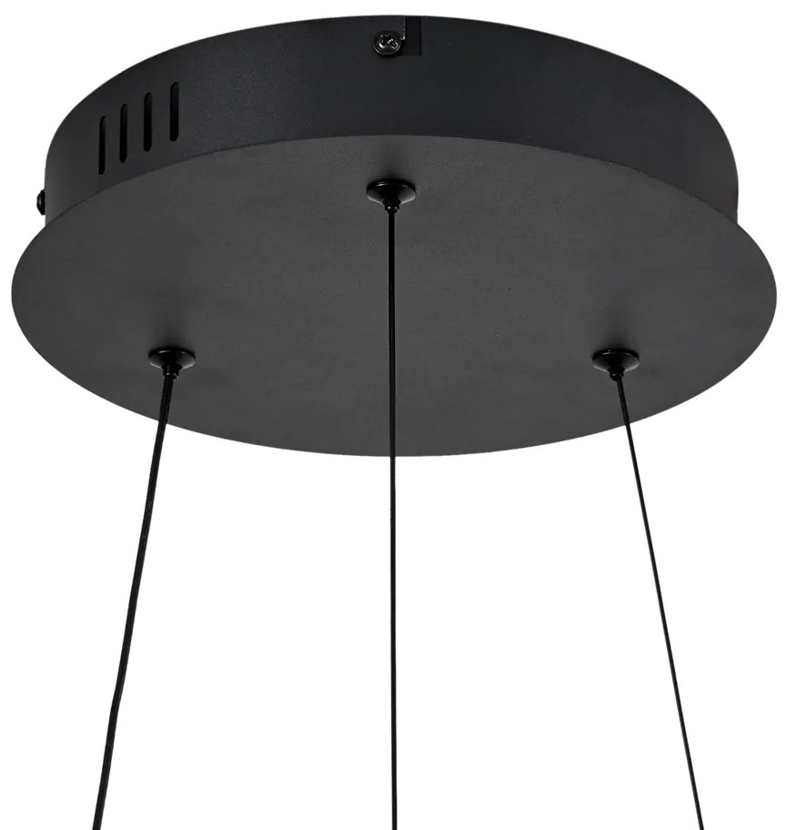 Moderní závěsné svítidlo černé 59cm vč. LED 3-krokové stmívatelné - Anello Chandelier