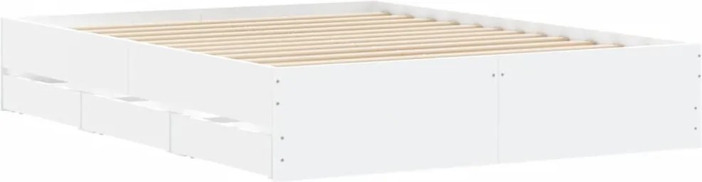 Rám postele se zásuvkami bílý 140 x 190 cm kompozitní dřevo 3207301