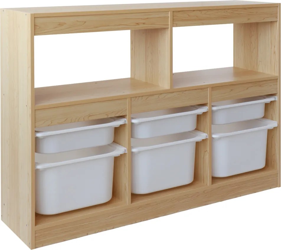 Organizér s úložnými boxy, dub/bílá, TRIVIX
