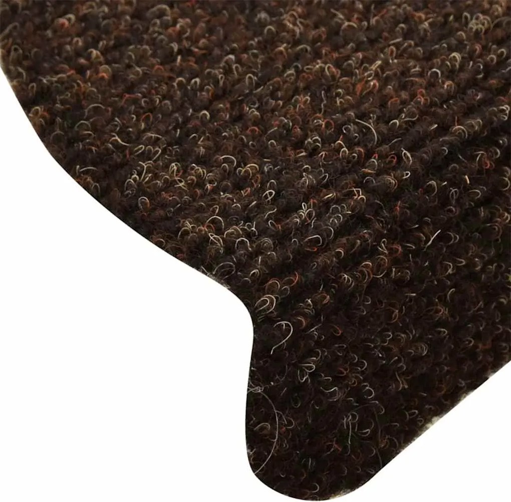 Schodové rohože samolepicí 30 ks 65 x 21 x 4 cm hnědé, půlkulaté, velké 3365662