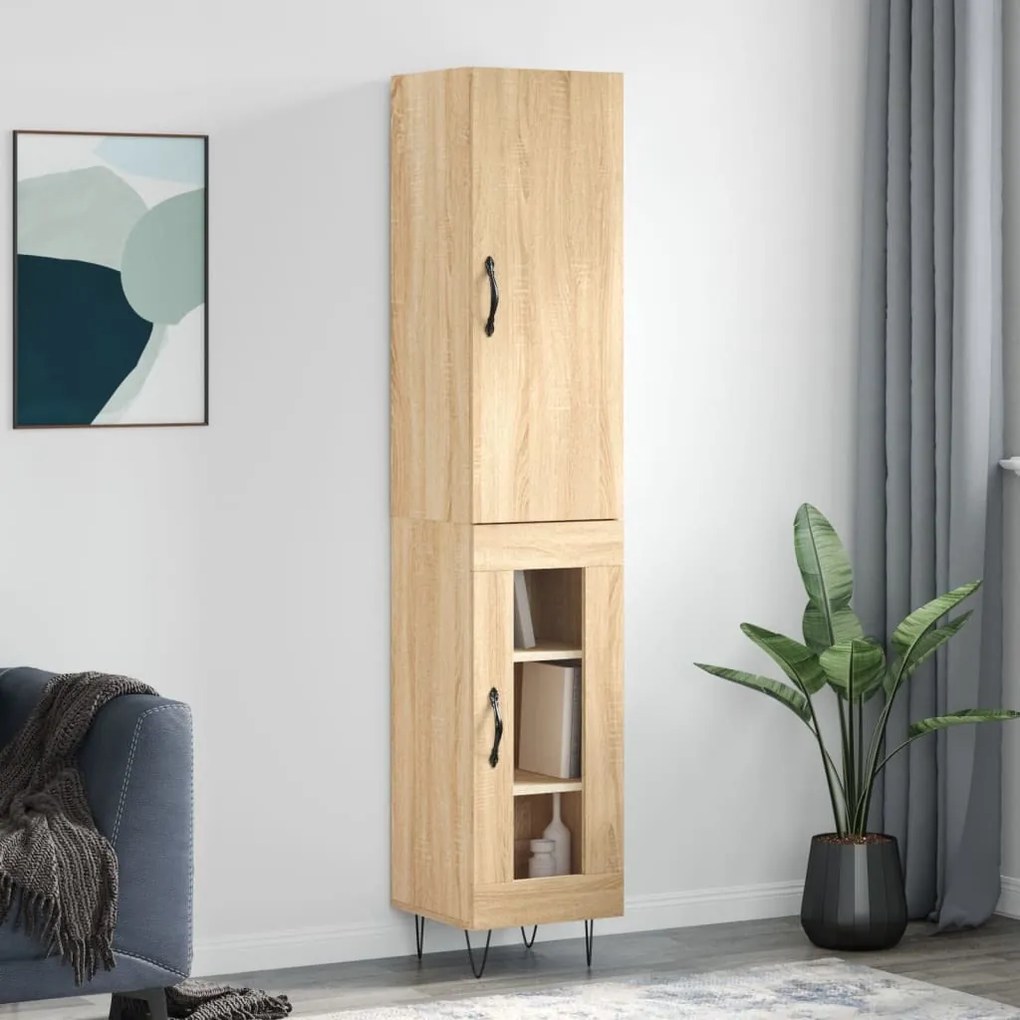 vidaXL Skříň highboard 34,5 x 34 x 180 cm kompozitní dřevo [3199077] Barva: dub sonoma