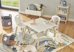 Zeller Dětská sada stůl a židličky, 3 dílná, bílá