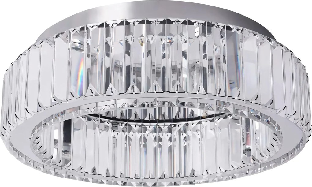 Toolight Toolight, křišťálové stropní svítidlo 40cm, 24W, 4000K, 1120lm, APP1742-C, chromová, OSW-09306