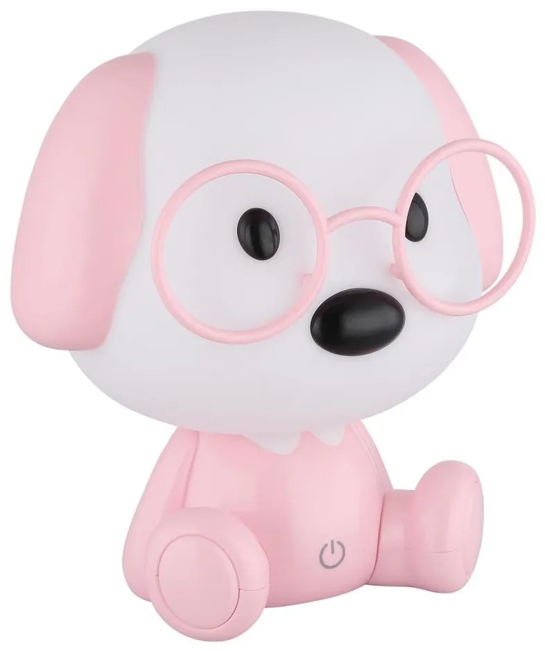 Globo 21761P - LED Stm. nab. dětská noční lampička PUPPY 1W/5V 500 mAh růžová