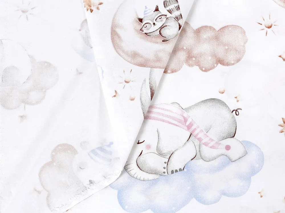 Biante Dětský bavlněný závěs Sandra SA-368 Spící zvířátka na obloze 150x140 cm