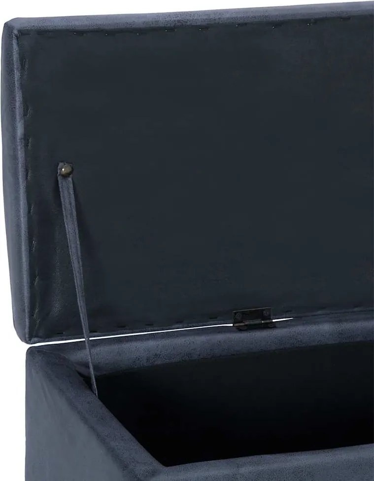 Lavice s úložným prostorem 116 cm šedá umělá broušená kůže 281316