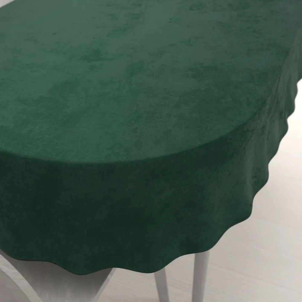 Biante Sametový oválný ubrus Velvet Premium SVP-040 Lesní zelená 100x160 cm