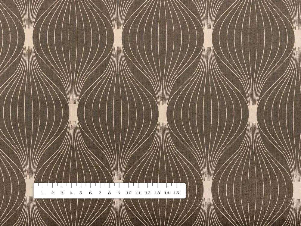 Biante Bavlněný čtvercový ubrus Sandra SA-445 Hnědé designové vlnky 110x110 cm