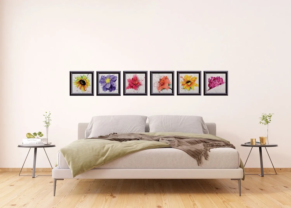 Samolepka na zeď Kolekce Obrazů s Květinami | 65 x 85 cm | DF1059