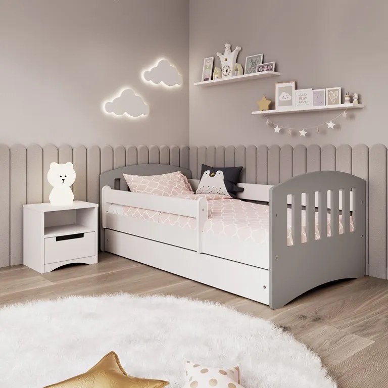 Klasická dětská postel Babydreams šedá