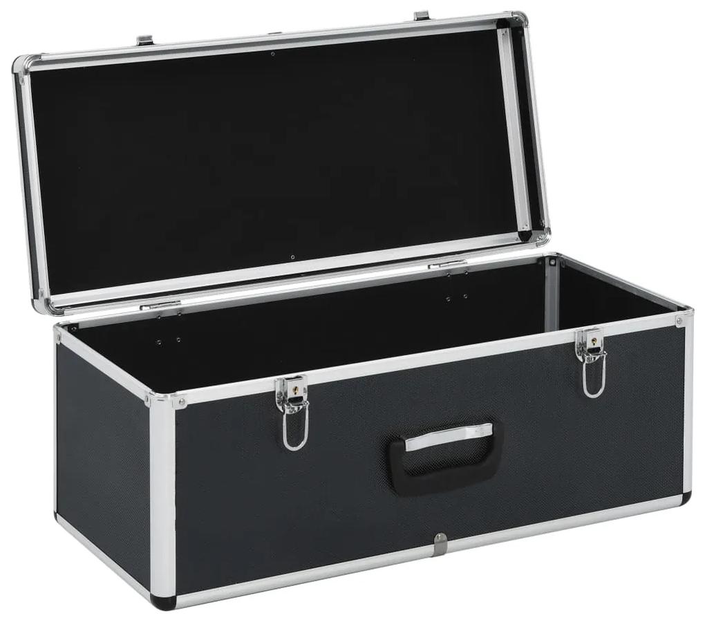 Úložné kufry 2 ks černé hliníkové,  91851