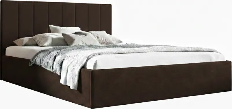 Eka Čalouněná postel LENY 160x200 cm Barva látky Trinity: Krémově bíla (Trinity 2301), Úložný prostor: Bez úložného prostoru