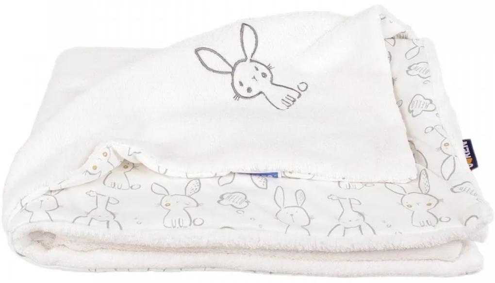 Kaarsgaren Dětská deka zajíc 70x100 cm  Wellsoft bavlna smetanová