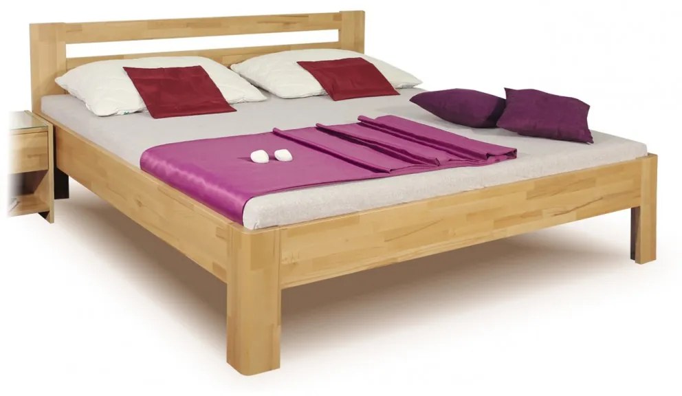 Manželská postel z masivu IVA LUX 160x200, 180x200, buk VYKONA, Karamel