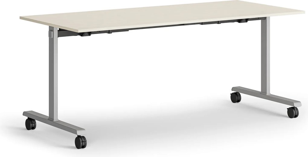 Mobilní stůl MATCH, 180x80 cm, šedá podnož, bříza