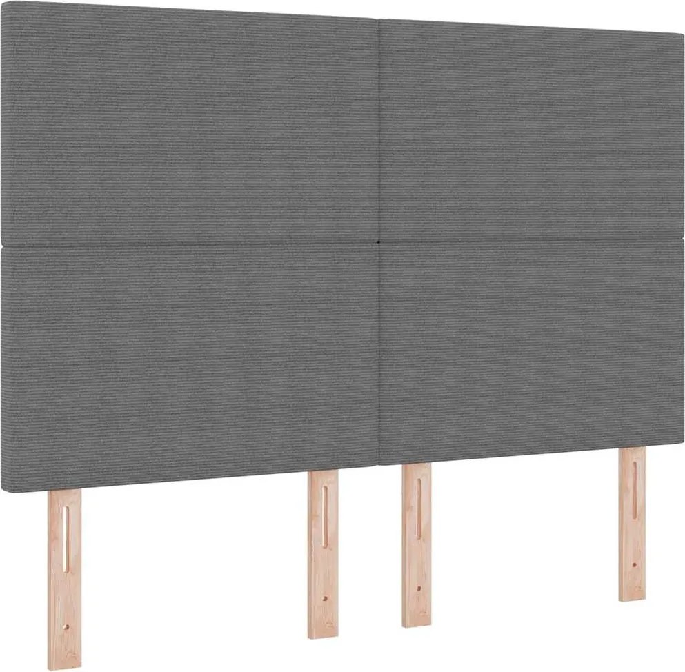 Postel s boxspringem s čelo Světle šedá a bílá 140 x 190 cm 3337555