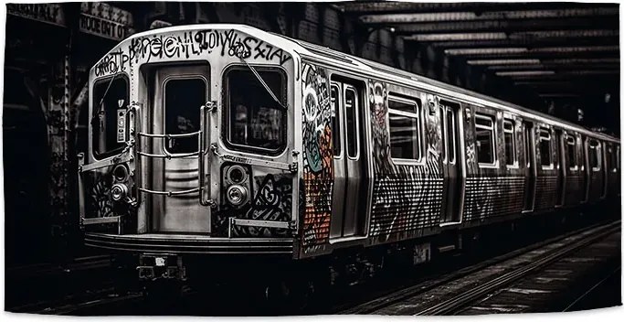 Sablio Ručník Městské metro s graffiti - 70x140 cm