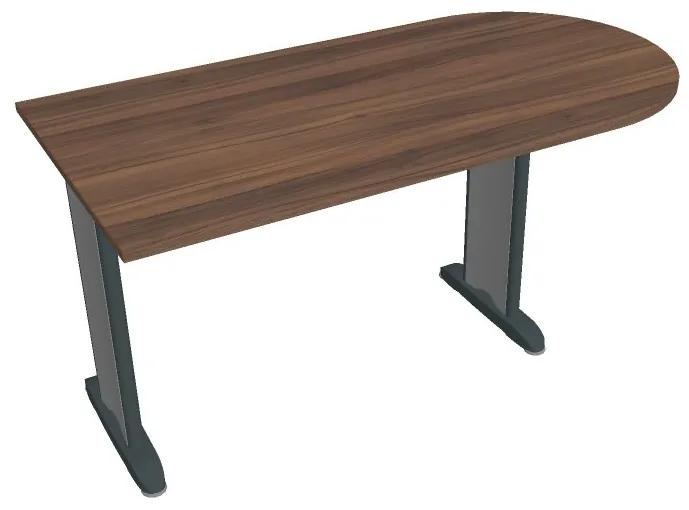 Stůl jednací oblouk 160 cm - Hobis Flex FP 1600 1 Dekor stolové desky: ořech, Barva nohou: černá