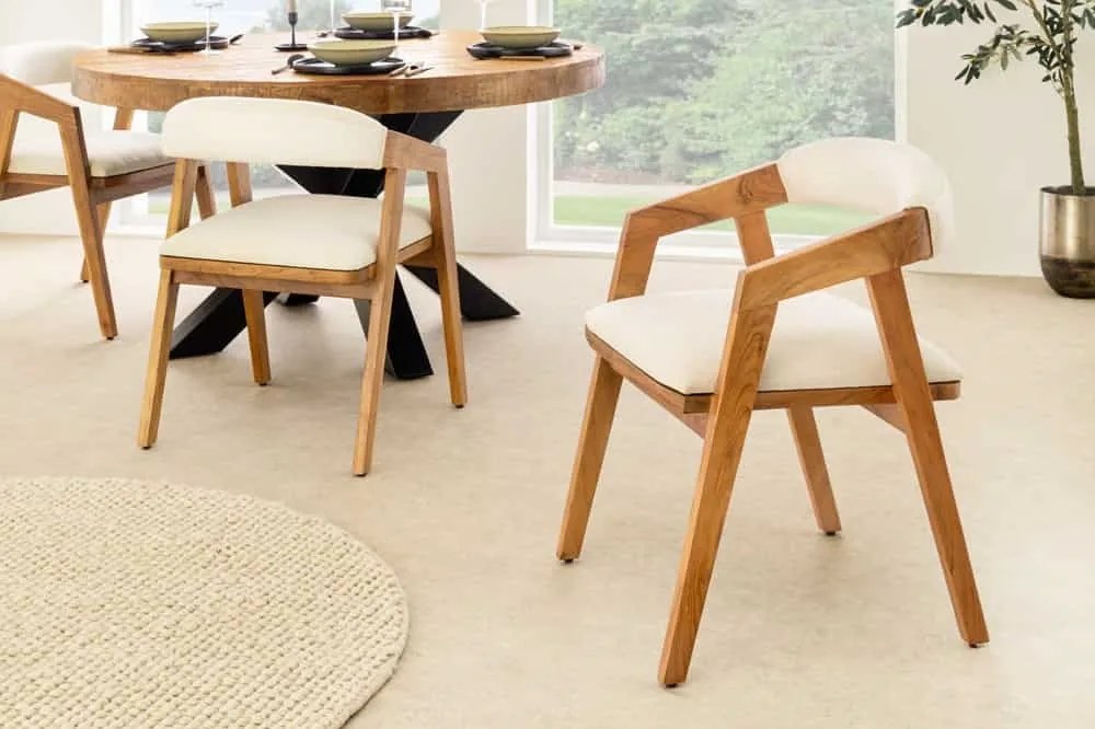 Designová jídelní židle Massive Honey akácie / béžová