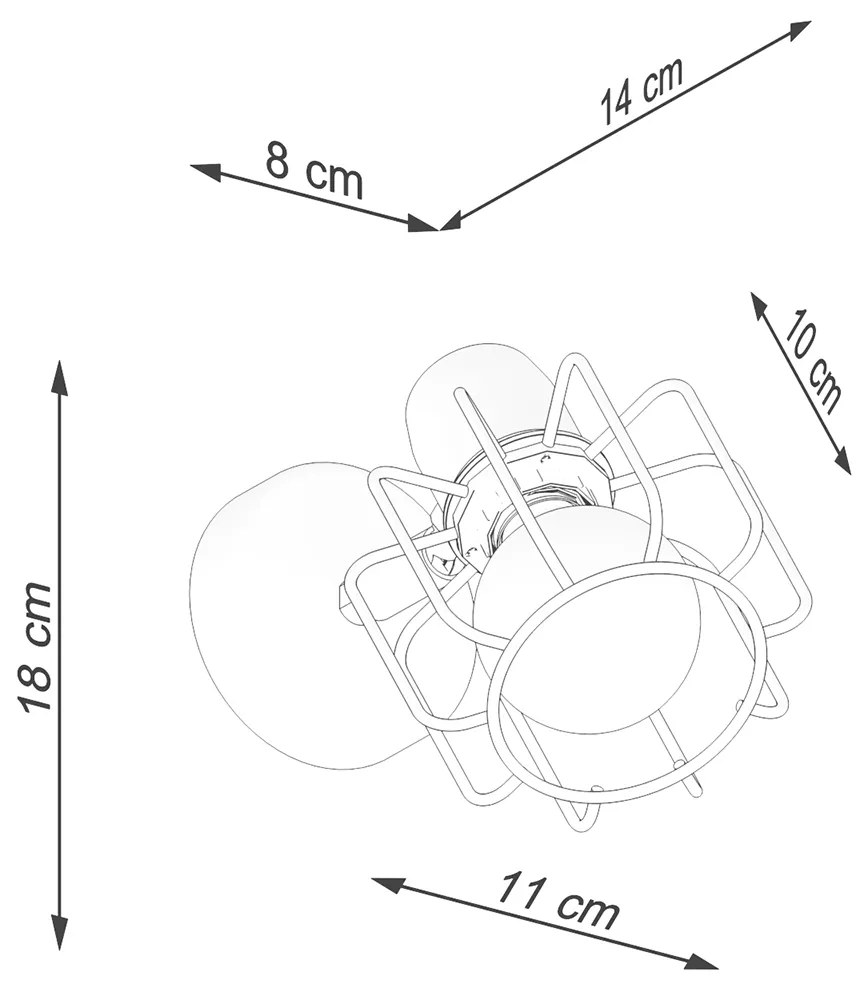 Bodové svítidlo Beluci, 1x černé drátěné stínítko, (možnost polohování)