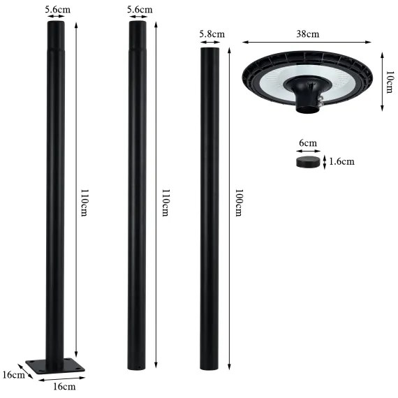 Brilagi - LED Pouliční lampa URBANSPARK LED/120W/230V černá IP65