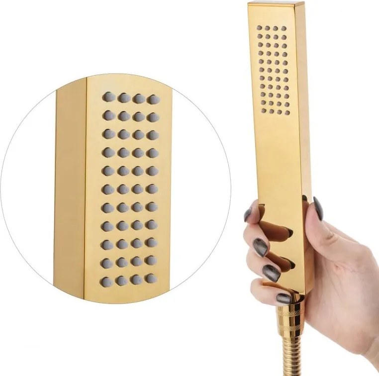 Erga Enzo, volně stojící vanová baterie h-1090, zlatá lesklá, ERG-YKA-BS.ENZO-GLD