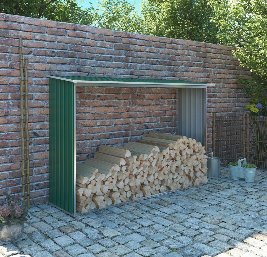 Přístřešek na dřevo G21 WOH 181 - 242 x 75 cm, zelený [63900492]