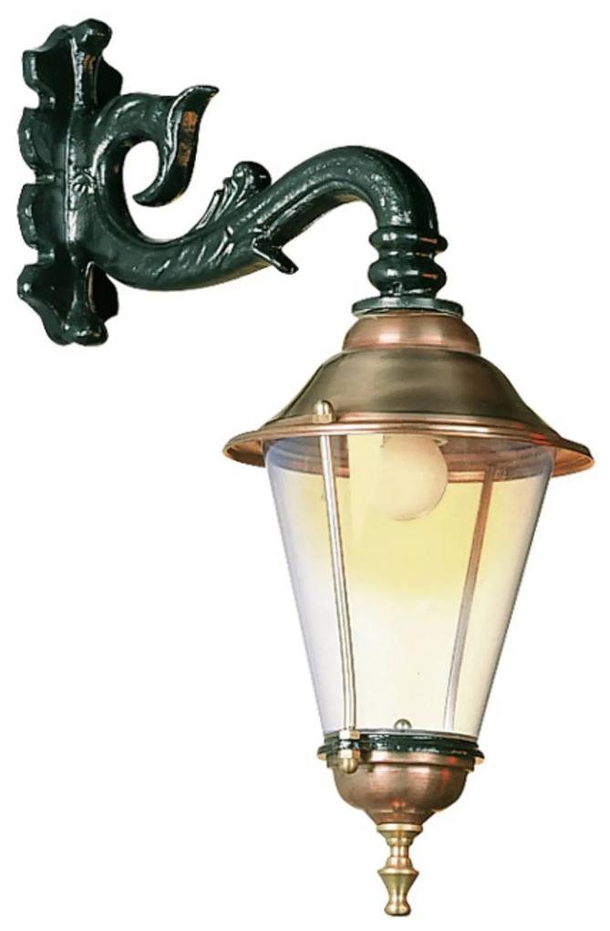 Hoorn - Venkovní nástěnné svítidlo, spodní zásuvka, zelené