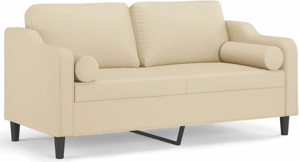 2místná pohovka s polštáři krémová 140 cm textil 3200847