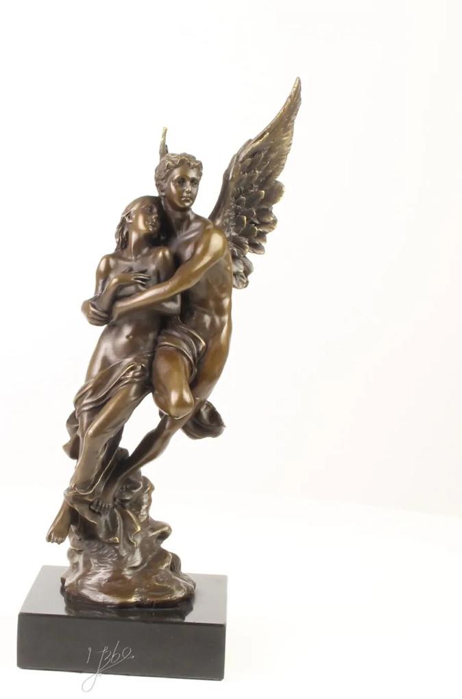 Bronzová socha - Amor a Psyché