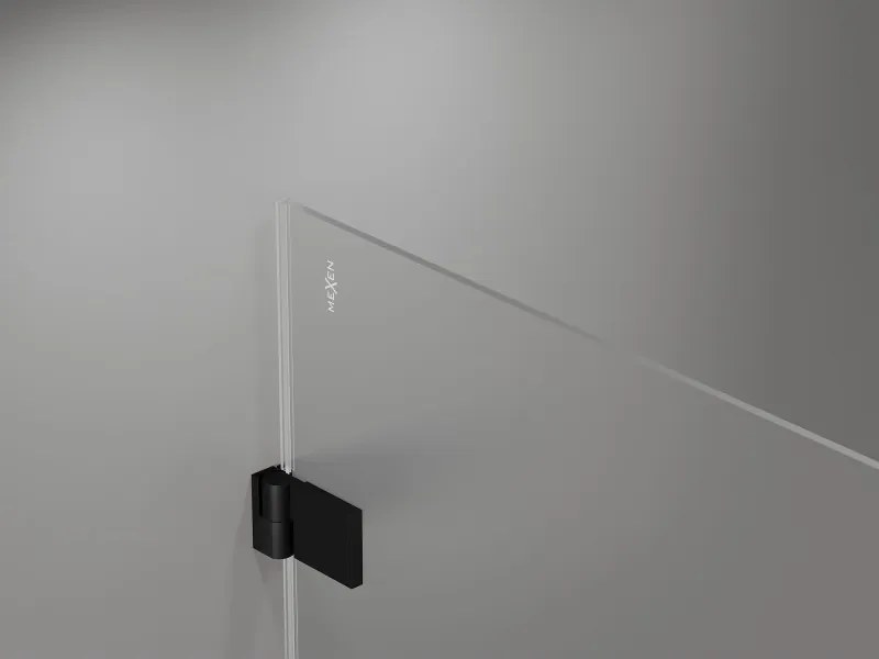 Mexen Lunar-B, výklopný sprchový kout levý 95 x 70 cm, 8mm čiré sklo, černý profil, 832-095-070-70-00-L