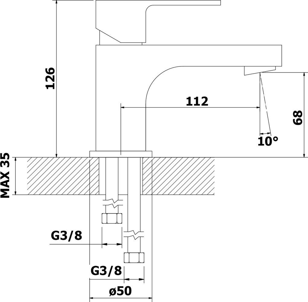 Bruckner Sieger umyvadlová baterie stojánková bez výpusti chrom 914.001.1