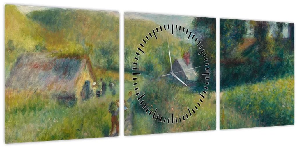 Obraz - Auguste Renoir, The Mussel Harvest, reprodukce (s hodinami) (90x30 cm)