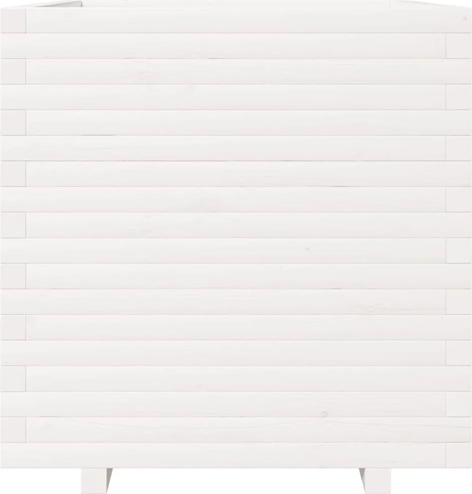 Zahradní truhlík bílý 70 x 70 x 72,5 cm masivní borové dřevo 3282585